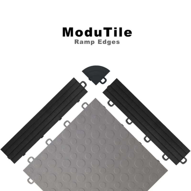 Ramp Edges for 12-inch Interlocking Floor Tiles - ModuTile - 8 Colors