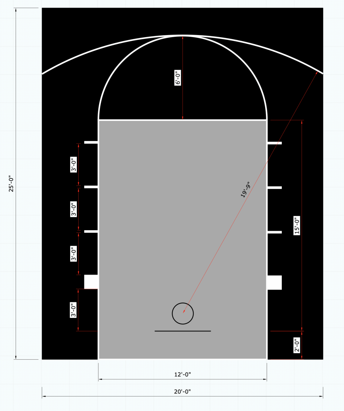 20x25 Basketball Court Floor, Kit, Outdoor / Indoor